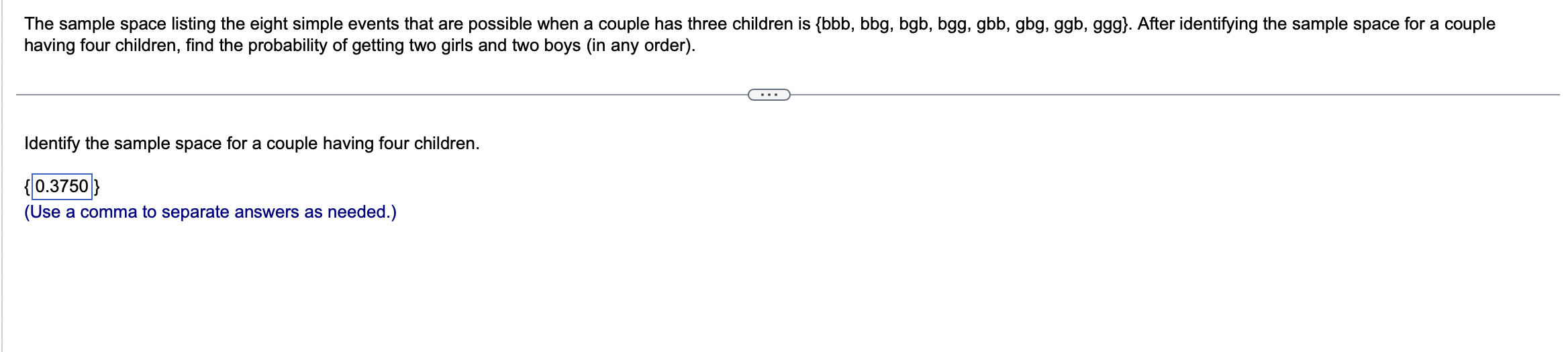 Solved The sample space listing the eight simple events that | Chegg.com