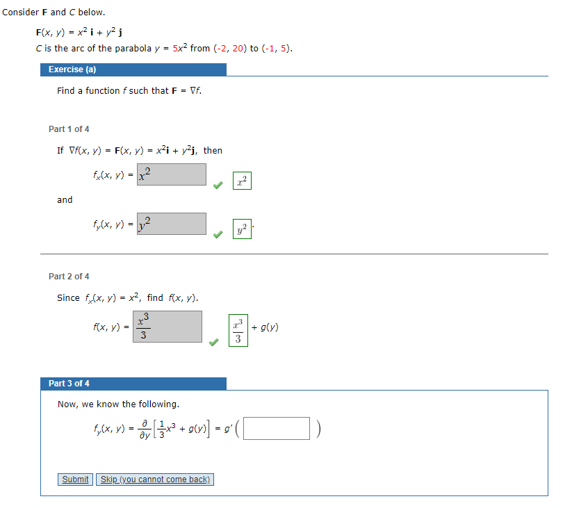 Solved Consider F and C below. F(x, y) = x2 i + y2 ; C is | Chegg.com