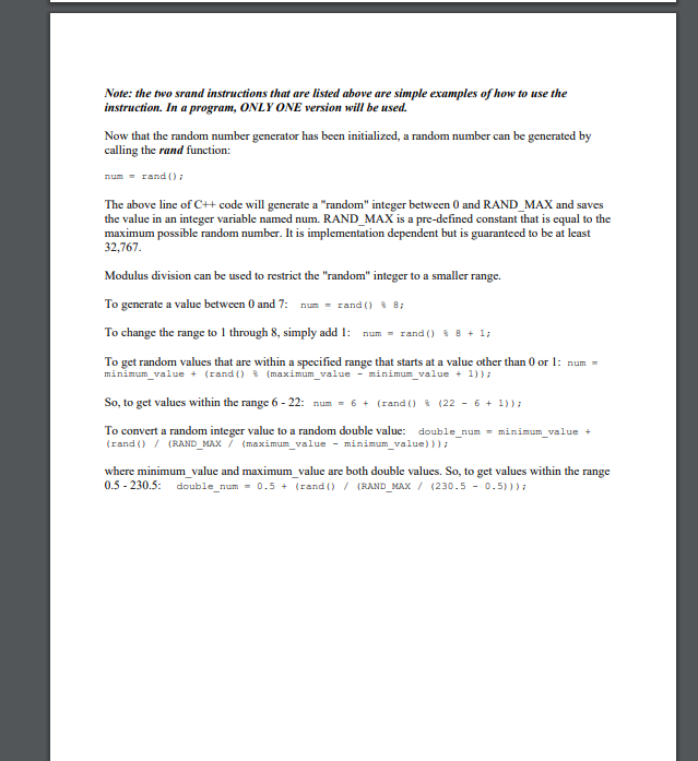 Solved Program 4 Loops, Decision Statements, Symbolic | Chegg.com