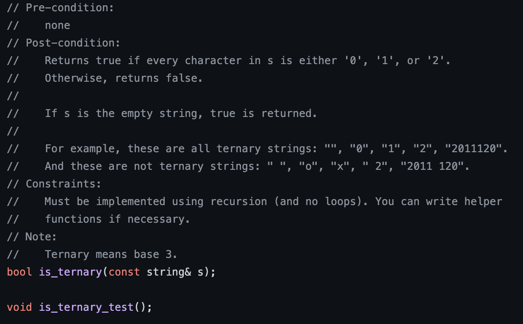 Solved Writing Recursive Functions: No loops are permitted | Chegg.com