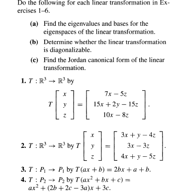 Solved Do the following for each linear transformation in | Chegg.com