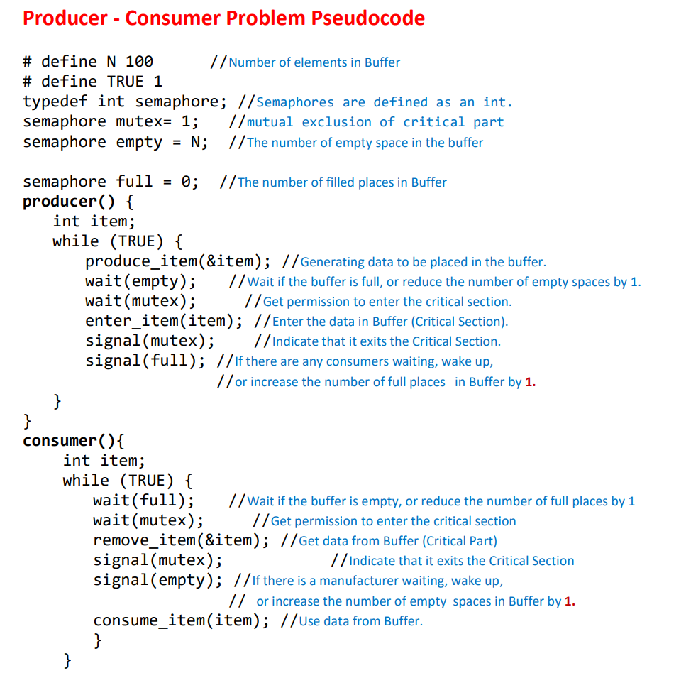 Lab 6 Producer Consumer Problem Semaphores Using