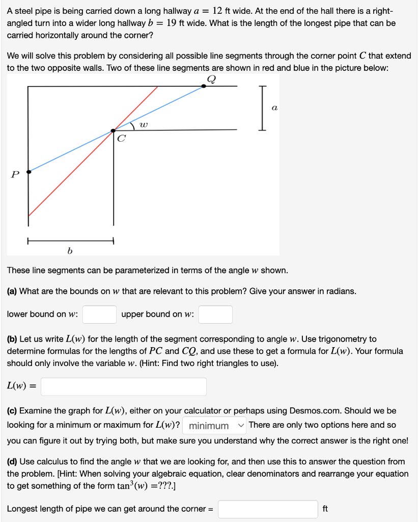 Solved A steel pipe is being carried down a long hallway | Chegg.com