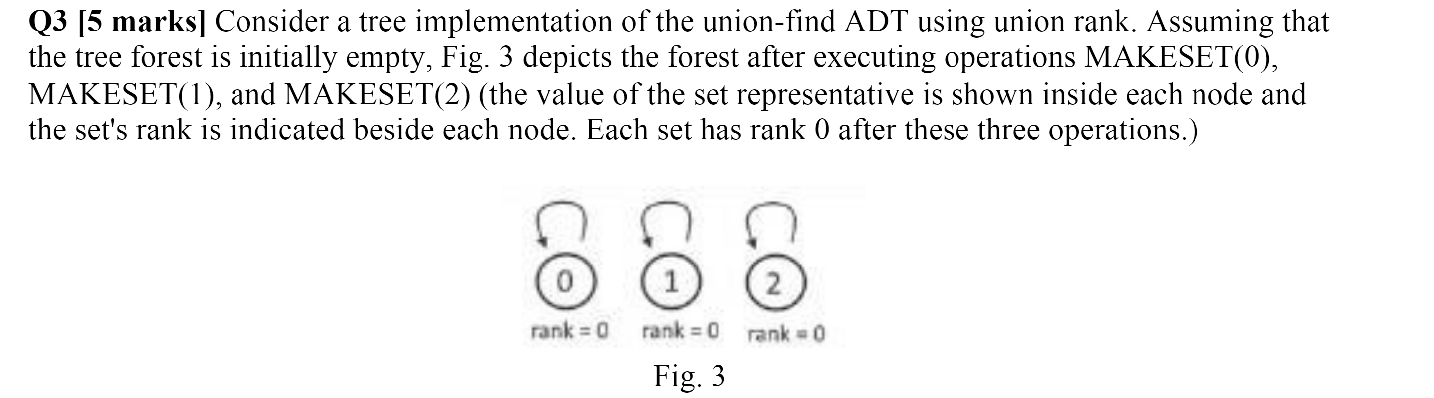 Solved Q3 [5 marks] Consider a tree implementation of the | Chegg.com