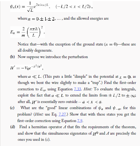 Solved Problem 7.9 Consider a particle of mass m that is | Chegg.com
