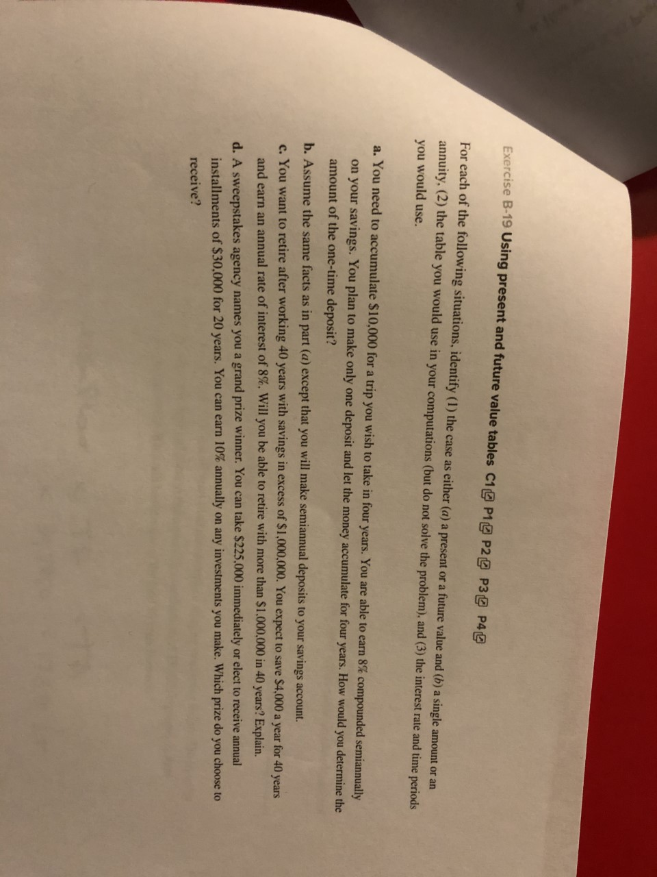Solved Exercise B-19 Using present and future value tables | Chegg.com