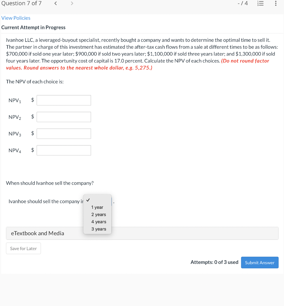 Solved View Policies Current Attempt in Progress Ivanhoe | Chegg.com