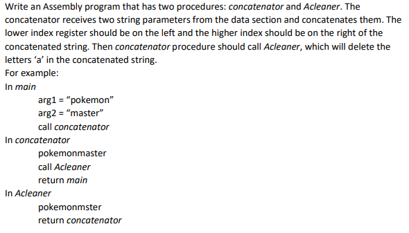 Solved Write an Assembly program that has two procedures: | Chegg.com