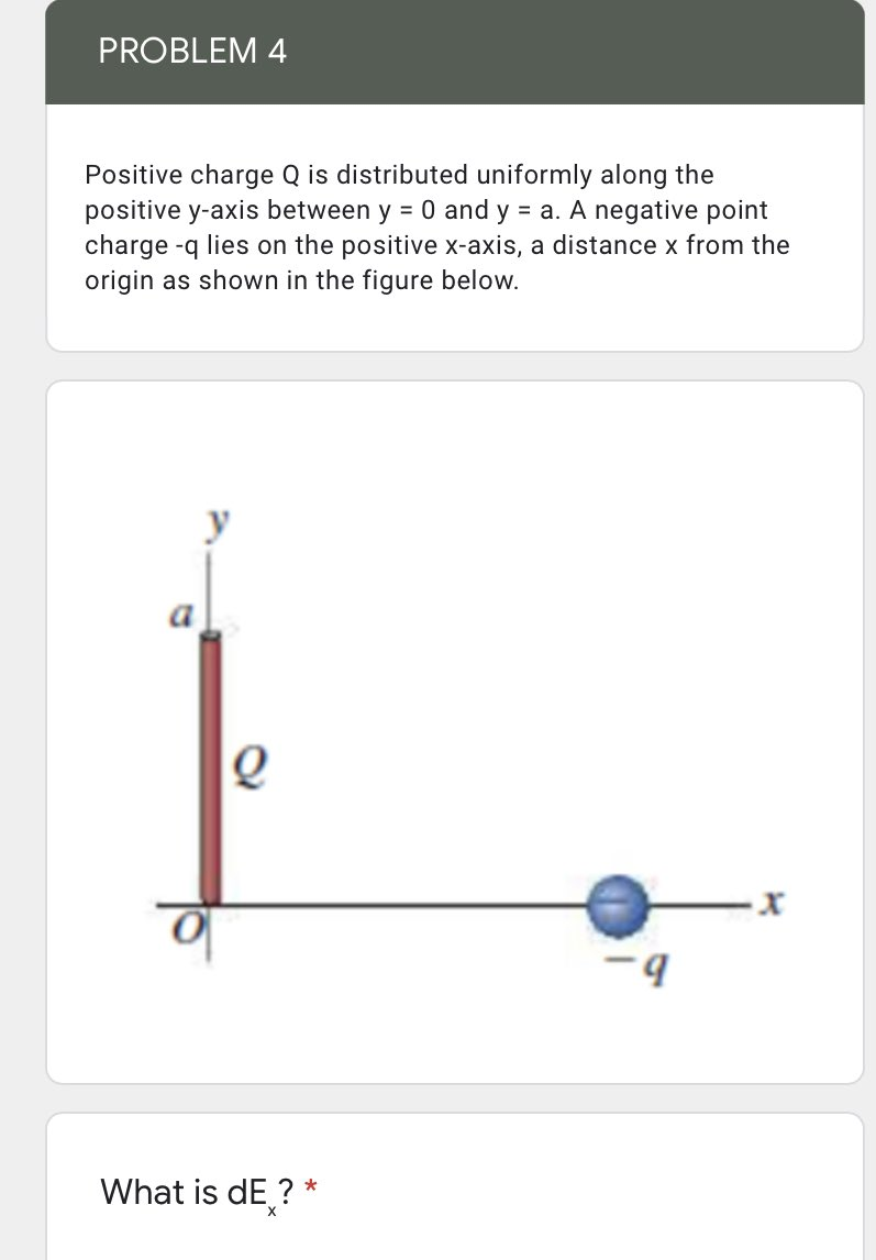 Solved PROBLEM 4 Positive charge Q is distributed uniformly | Chegg.com