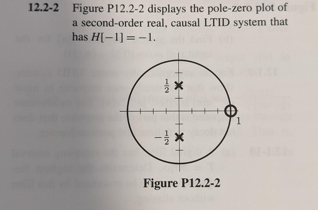Solved Figure P12.2-2 displays the pole-zero plot of a | Chegg.com