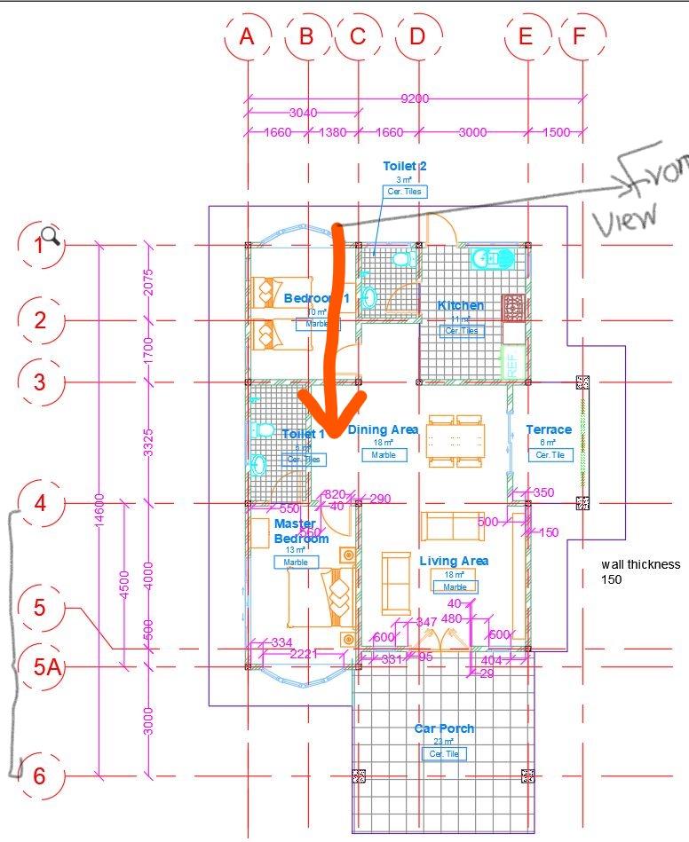 Solved draw section C-C the one we marked 4 to 6 with roof | Chegg.com