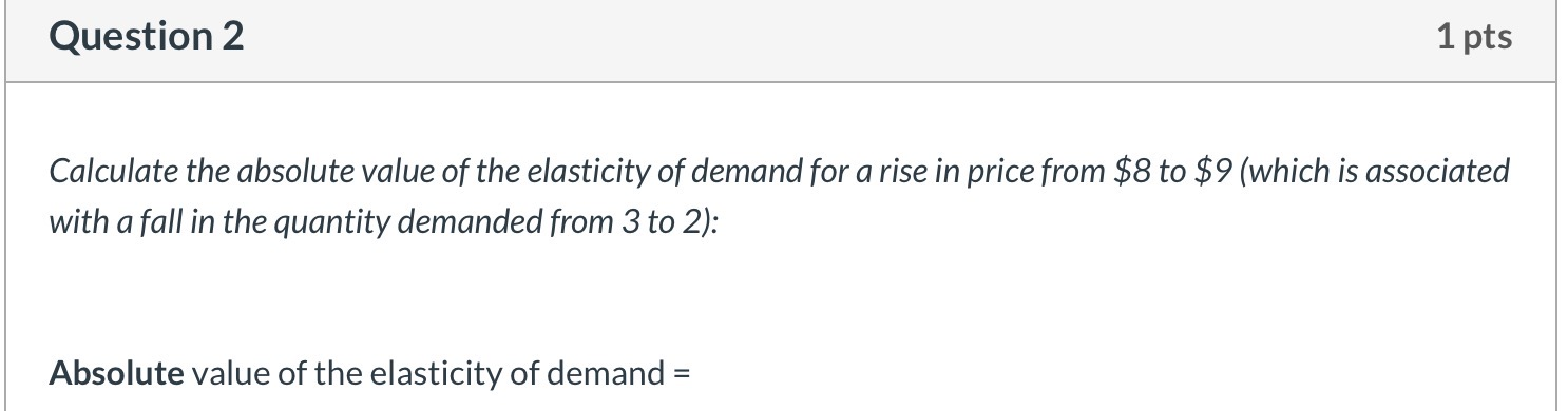 Solved Question 2 1 pts Calculate the absolute value of the | Chegg.com