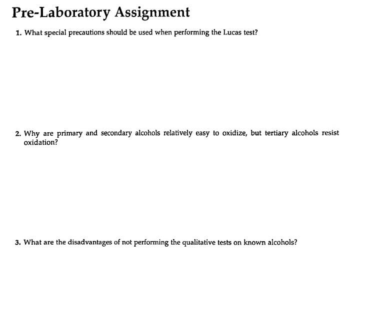 Solved Pre-Laboratory Assignment 1. What special precautions | Chegg.com