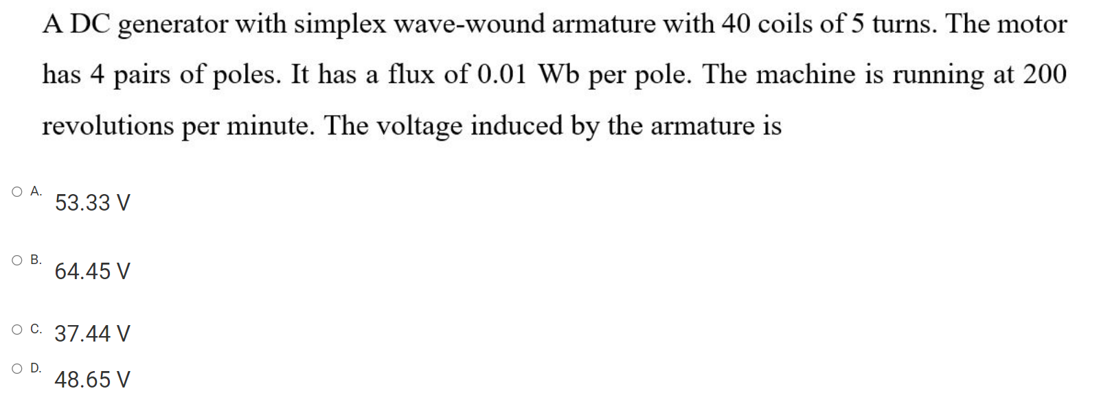 Solved A DC generator with simplex wave-wound armature with | Chegg.com