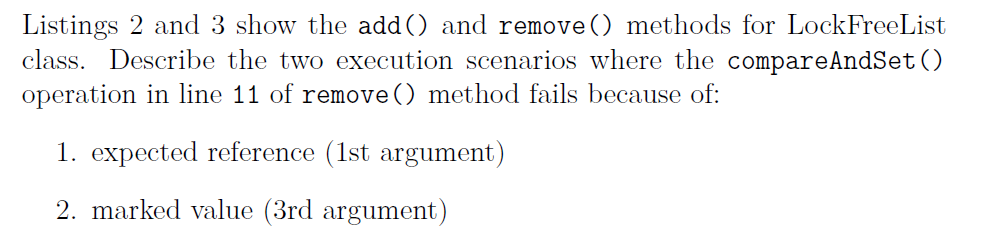 Solved Listings 2 and 3 show the add() and remove() | Chegg.com