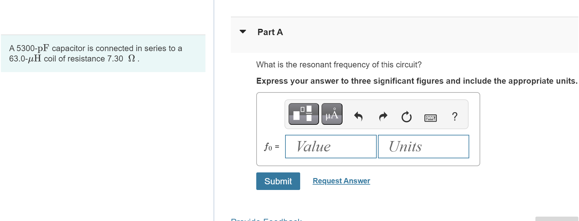 Solved A 5300-pF capacitor is connected in series to a | Chegg.com