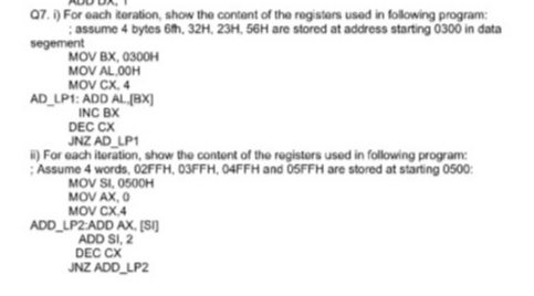 Solved Microprocessor HW # 1 Assume 8086 registers values | Chegg.com
