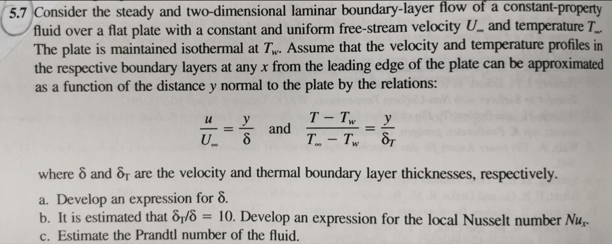 Solved 7 Consider the steady and two-dimensional laminar | Chegg.com