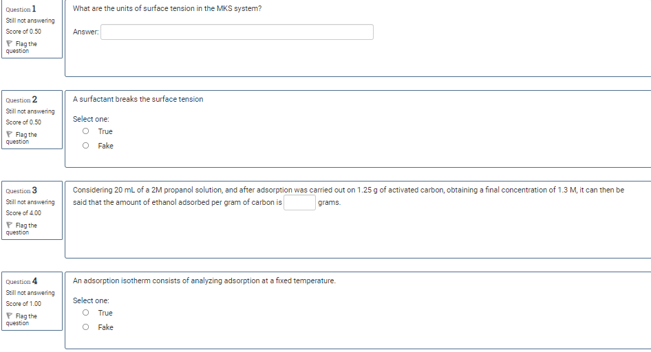Solved What are the units of surface tension in the MKS | Chegg.com