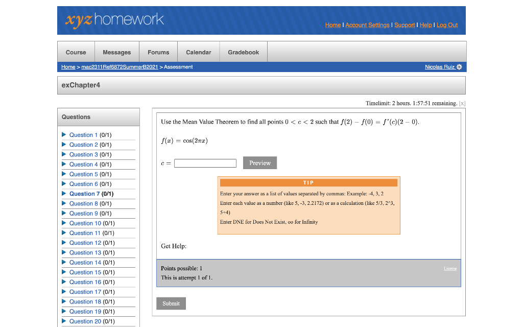 Solved xyzhomework Home | Account Settings | Support I Help | Chegg.com