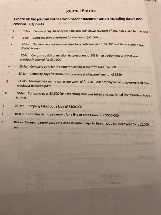 Solved Journal Entries Create all the journal entries with | Chegg.com