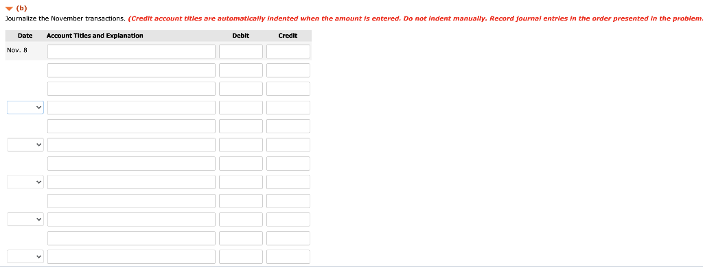 Solved Problem 3-5A (Part Level Submission) On November 1, | Chegg.com
