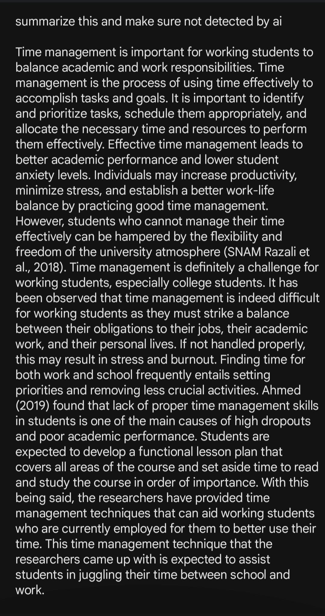 Solved summarize this and make sure not detected by aiTime | Chegg.com