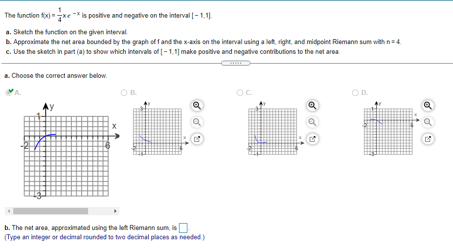 Solved -X The function f(x) = axe is positive and negative | Chegg.com