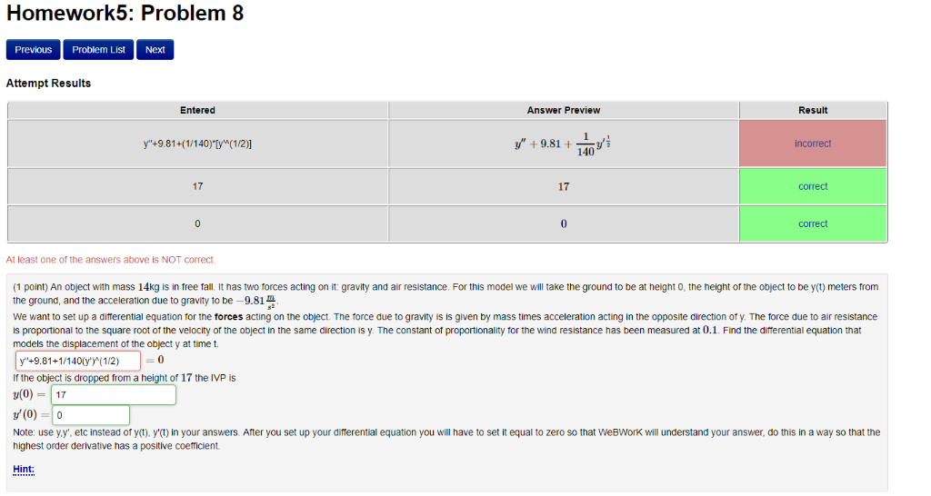 Solved Homework5: Problem 8 PreviouS Problem List Next | Chegg.com