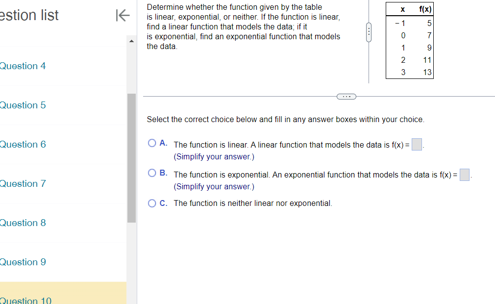 Solved estion list Determine whether the function given by | Chegg.com