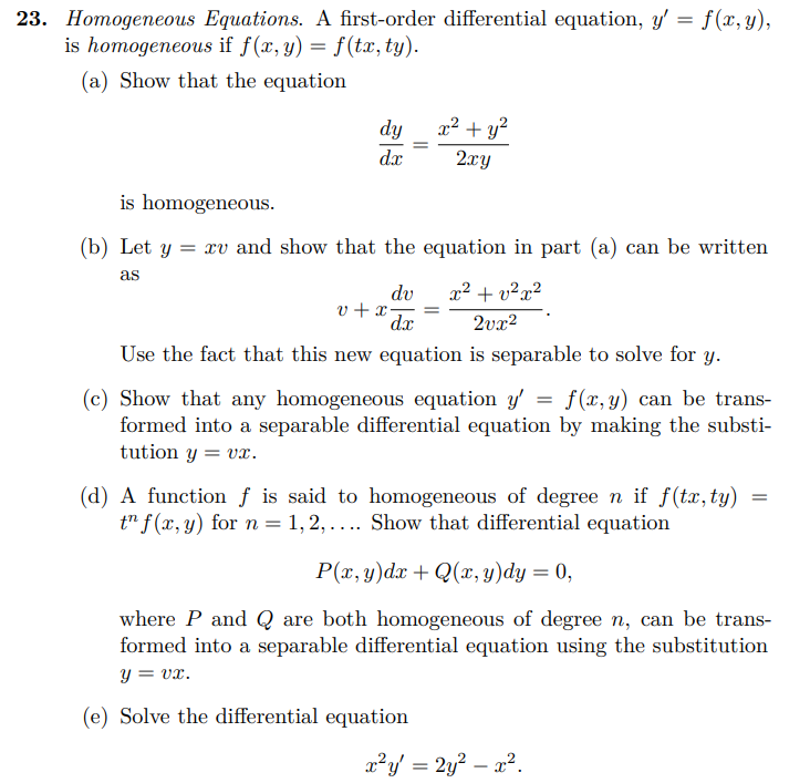 Solved 3. Homogeneous Equations. A first-order differential | Chegg.com