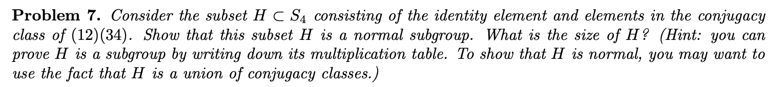 Solved Character Table Of S4 Problem 7 Consider The Subset