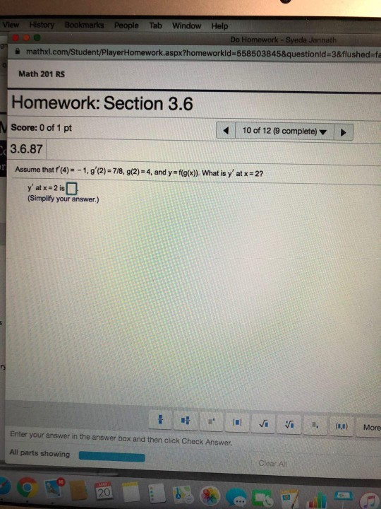Solved View History Bookmarks People Tab Window Help Do | Chegg.com