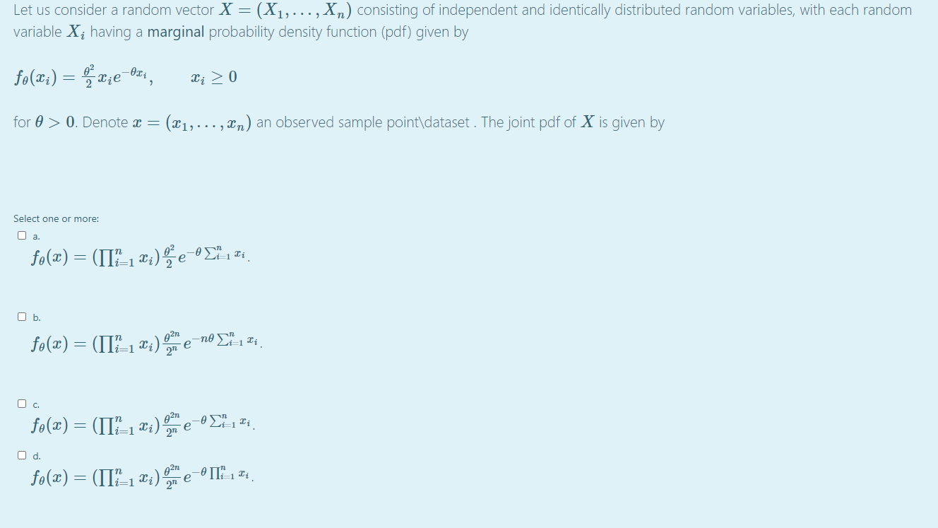Solved Let us consider a random vector X = (X1, ..., Xn) | Chegg.com