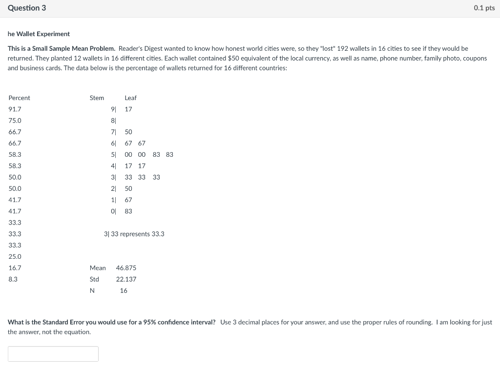 Solved This is a Small Sample Mean Problem. Reader's Digest | Chegg.com