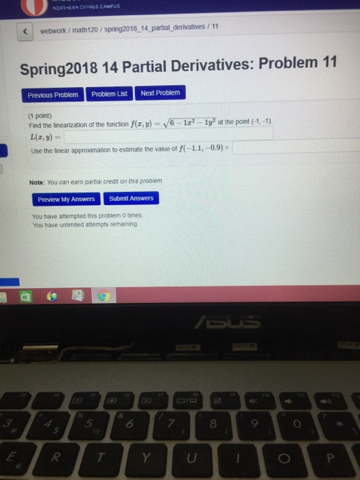 Solved NORTMERN CYPRUS CAMPUS webwork / math120 / | Chegg.com
