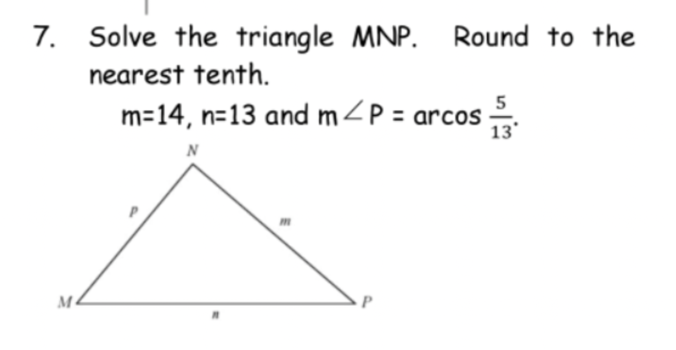 Solved Solve the triangle MNP. ﻿Round to thenearest | Chegg.com