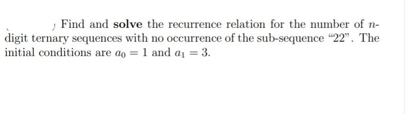 Solved Find and solve the recurrence relation for the number | Chegg.com