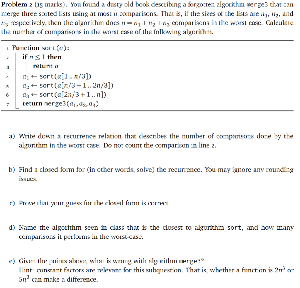Solved Problem 2 (15 marks). You found a dusty old book | Chegg.com