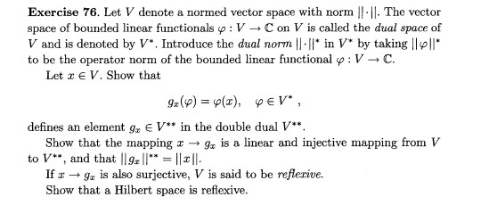 Solved Exercise 76. Let V denote a normed vector space with | Chegg.com