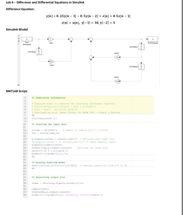 Solved Lab 6-Difference and Differential Equations in | Chegg.com