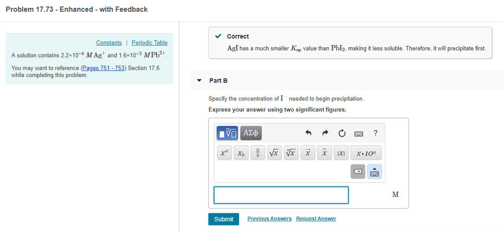 Solved If NaI is added, will AgI(Ksp=8.3×10−17) or | Chegg.com
