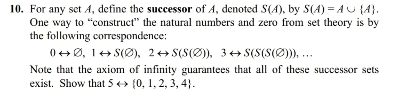 Solved For any set A, ﻿define the successor of A, ﻿denoted | Chegg.com
