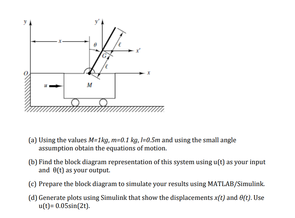 Solved (a) ﻿Using the values M=1kg,m=0.1kg,l=0.5m ﻿and using | Chegg.com