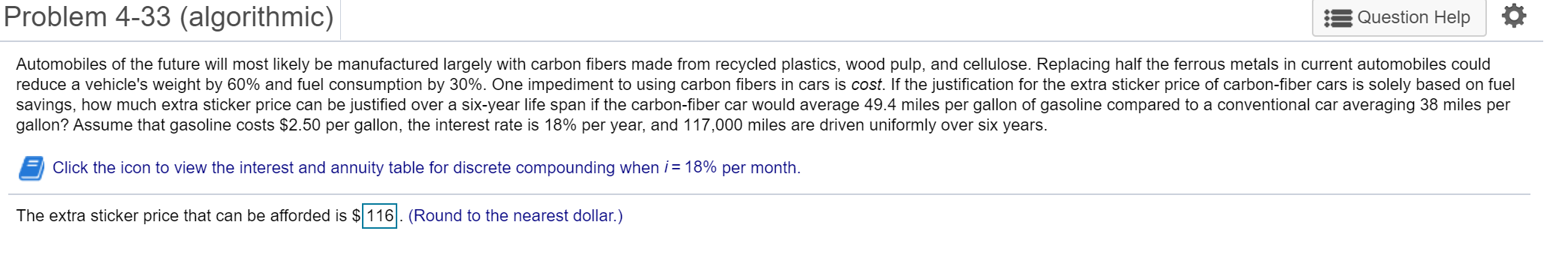 Solved Problem 4-33 (algorithmic) Question Help Automobiles | Chegg.com