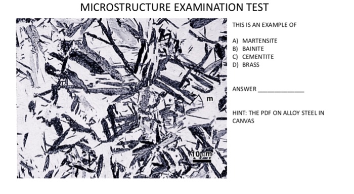 Solved MICROSTRUCTURE EXAMINATION TEST \ THIS IS AN EXAMPLE | Chegg.com