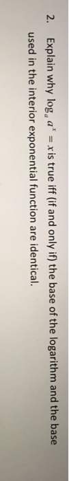 Solved Proving Properties of Logarithmic Functions (Using | Chegg.com