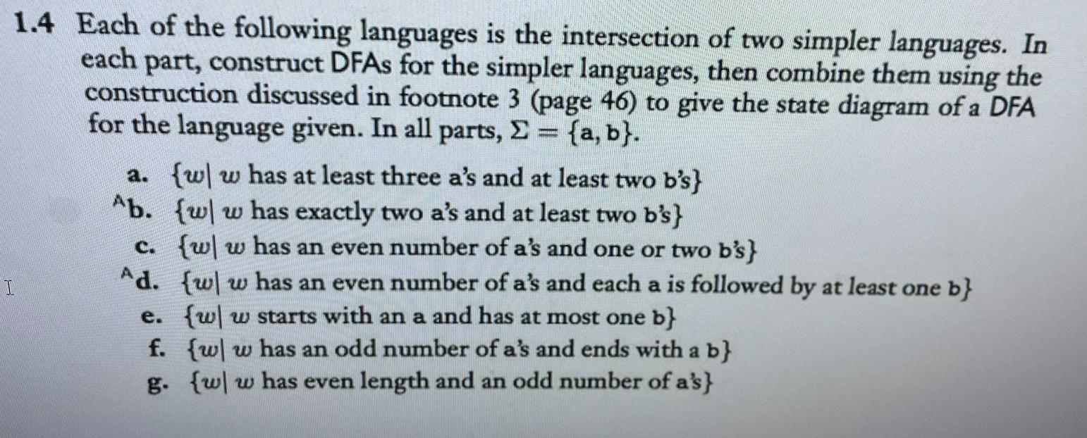 Solved .4 Each of the following languages is the | Chegg.com
