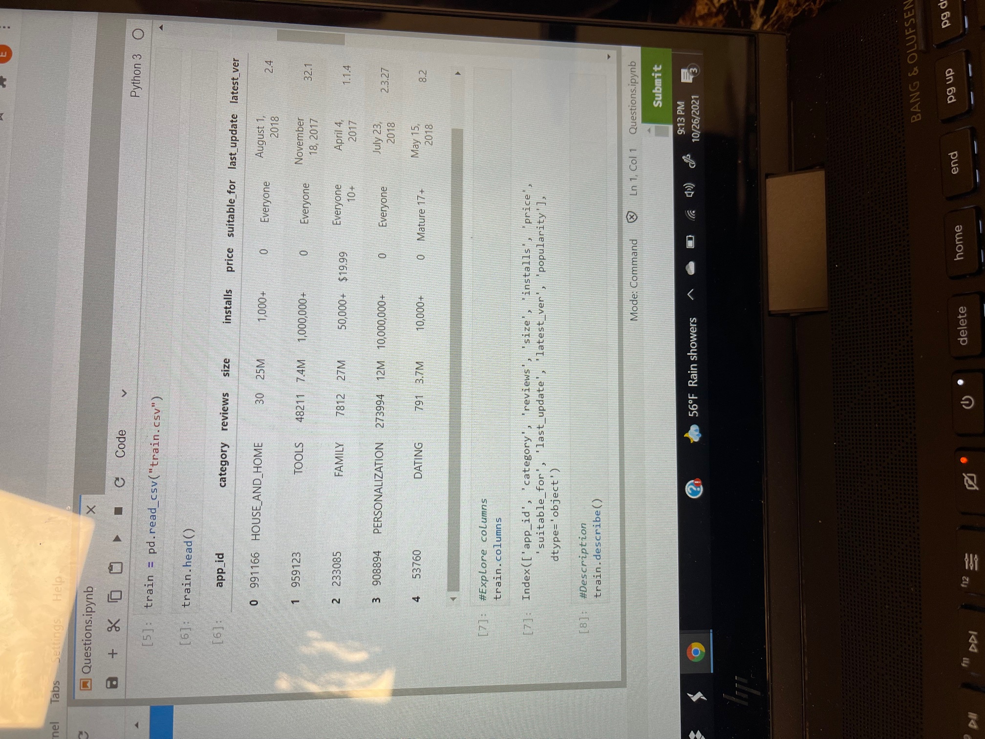 1.Predict Mobile App Popularity mobile applications | Chegg.com