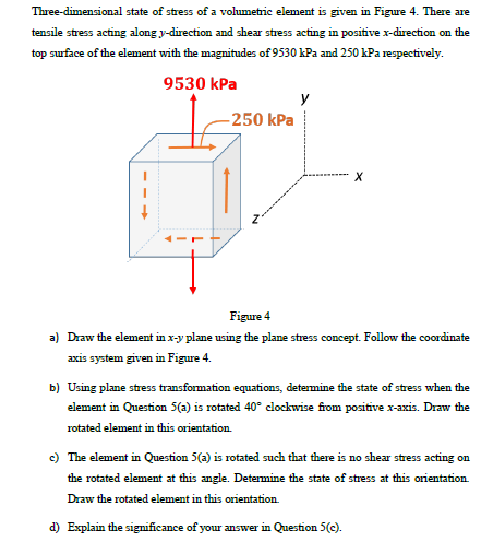 Solved Three-dimensional state of stress of a volumetric | Chegg.com
